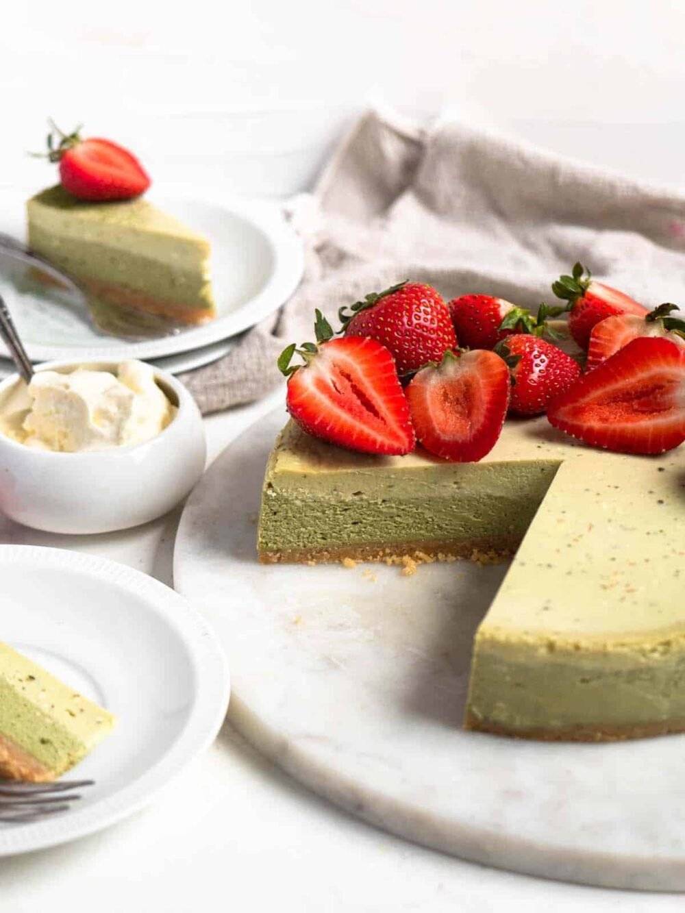Make This Baked Matcha Cheesecake Today - Catherine Zhang