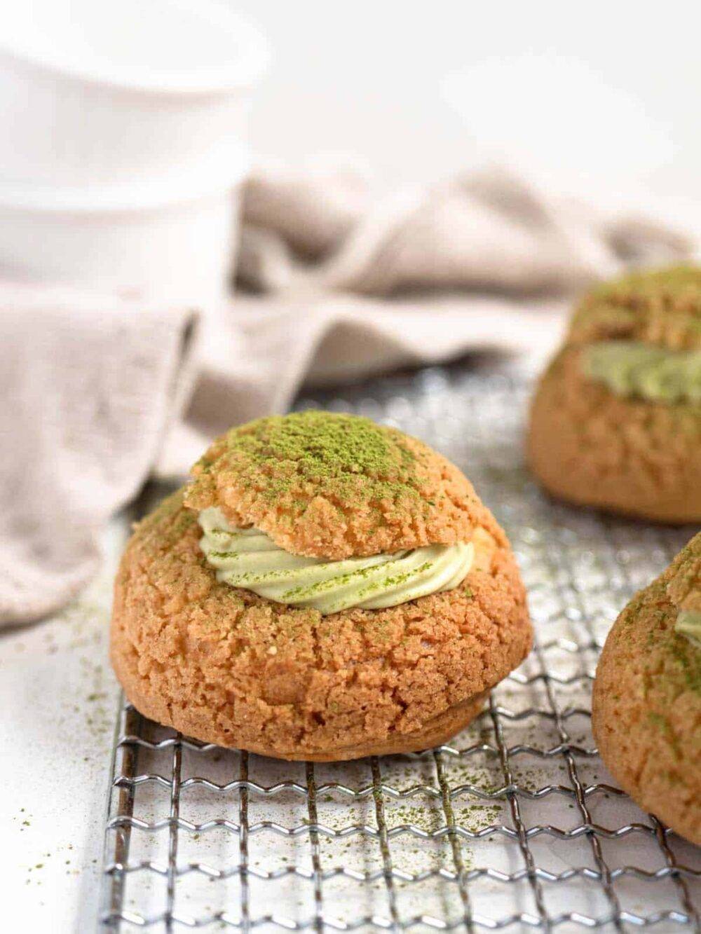 Homemade Matcha Cream Puffs Step-by-Step - Catherine Zhang