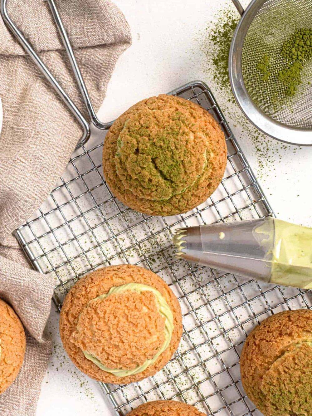 Homemade Matcha Cream Puffs Step-by-Step - Catherine Zhang