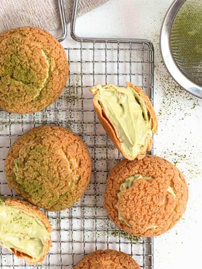 Homemade Matcha Cream Puffs Step-by-Step - Catherine Zhang