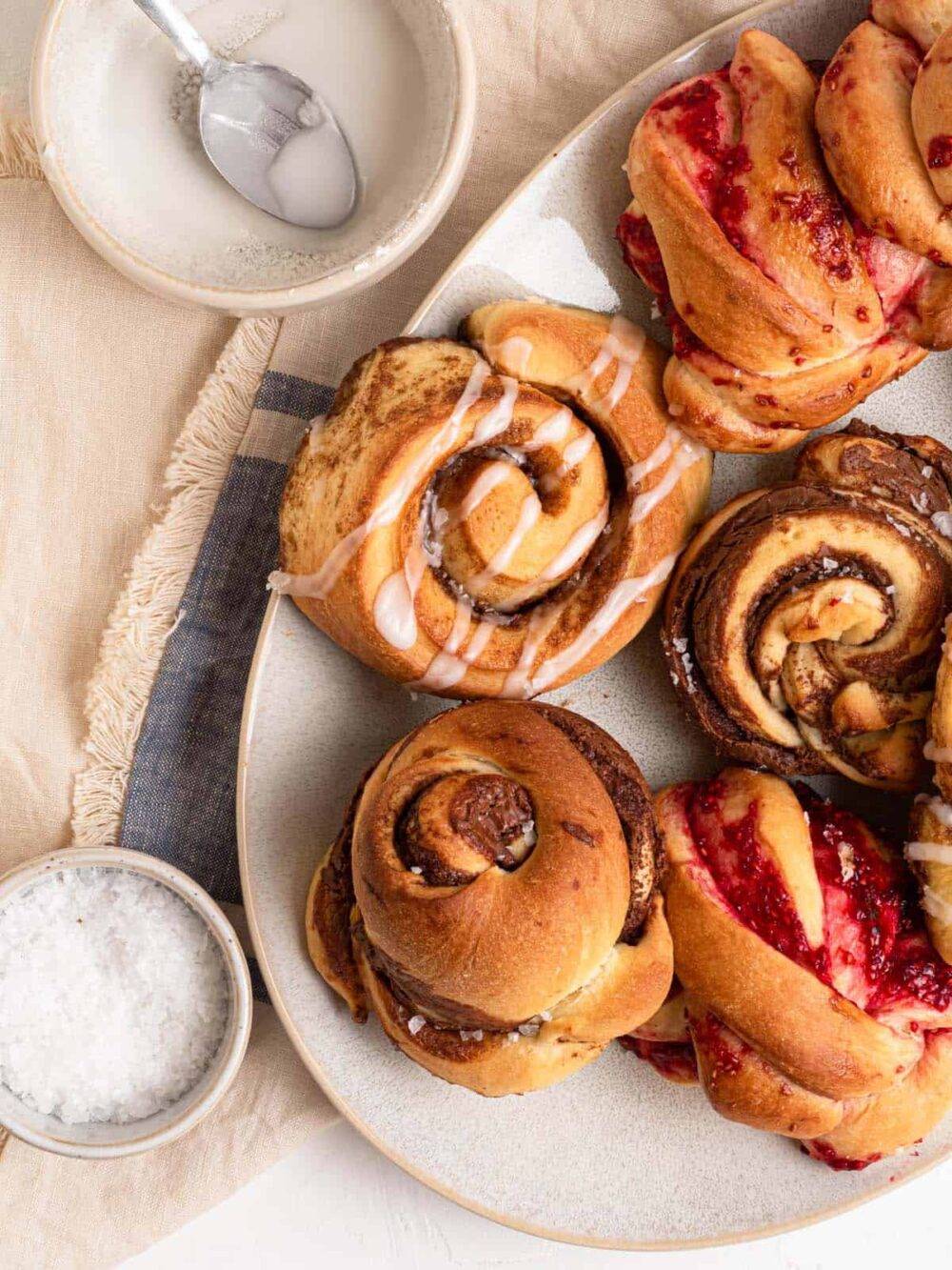Sweet Rolls Recipe with Cinnamon Sugar & Butter Block
