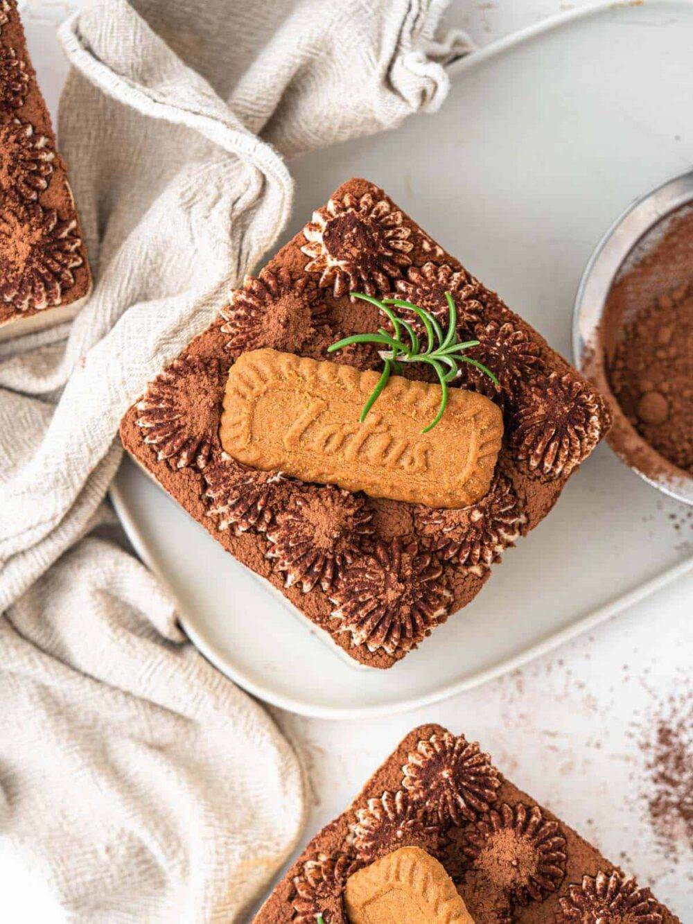 Biscoff Tiramisu Made with Lotus Cookies and Cream