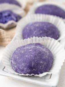 Soft & Chewy Ube Mochi with Creamy Filling