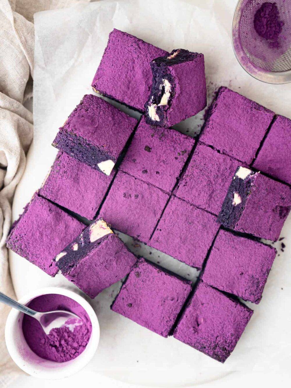 Fudgy Ube Brownies with White Chocolate Catherine Zhang