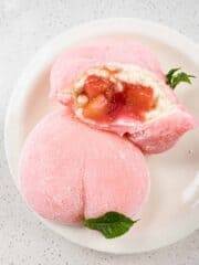 My Chilled Peach Mochi with Creamy Peach Filling